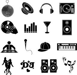 Music notes icons set Royalty Free Vector Image