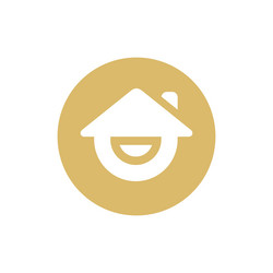 Smile house or smiling home logo icon Royalty Free Vector
