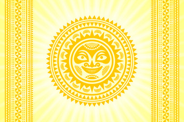 Hawaiian sun sign in polynesian style with rays Vector Image
