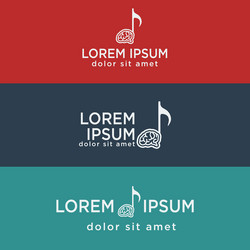 Brain music creative logo template get free Vector Image