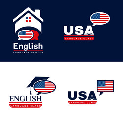 Learning english language class logo Royalty Free Vector