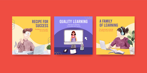 Online education poster concept design Royalty Free Vector