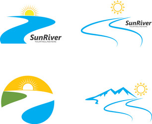 Sun river logo icon Royalty Free Vector Image - VectorStock