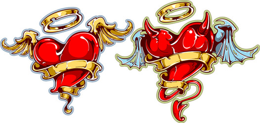 Classic vintage heart tattoo Royalty Free Vector Image