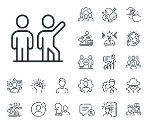 Group line icon users or teamwork sign Royalty Free Vector