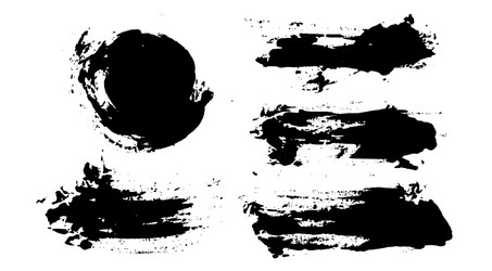 Dry grunge paint brush strokes set Royalty Free Vector Image