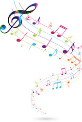 Colorful music notes Royalty Free Vector Image