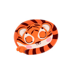 Cute baby tiger character sleep and peep Vector Image
