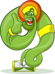 Genie man character from a magic lamp Royalty Free Vector