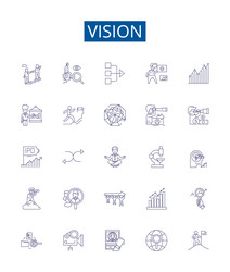 Vision line icons signs set design collection Vector Image