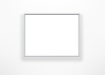 Realistic thin white picture frame on a wall Vector Image
