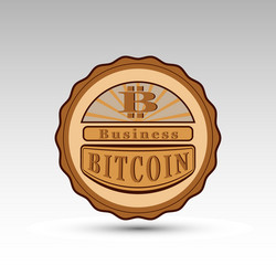 Retro badge with bit coin symbol Royalty Free Vector Image