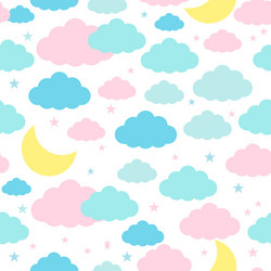 Kids background with clouds and stars Royalty Free Vector