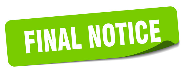 Final notice sticker label Royalty Free Vector Image
