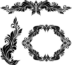 Floral decorations frame and dividers Royalty Free Vector