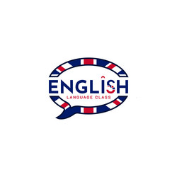 Usa english language class logo language exchange Vector Image