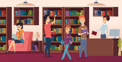 Background with school characters pictures Vector Image