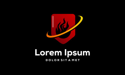 Modern fire shield logo template designs Vector Image