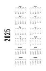 Rainbow calendar year 2025 Royalty Free Vector Image