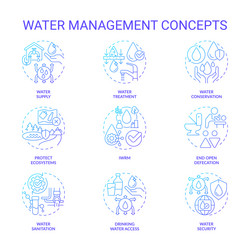Groundwater blue gradient concept icon Royalty Free Vector
