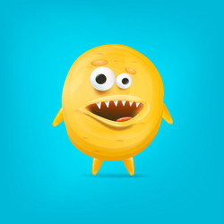 Cartoon funny yellow alien monster isolated Vector Image
