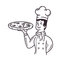 Pizza man working Royalty Free Vector Image - VectorStock