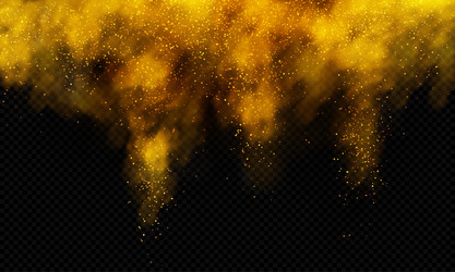 Golden dust cloud with sparkles isolated Vector Image