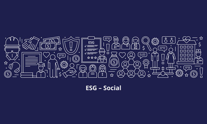 Set icons esg social concept Royalty Free Vector Image