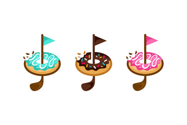 Donuts logo with golf concept Royalty Free Vector Image