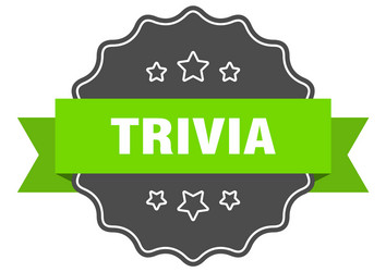 Trivia sign round ribbon sticker tag Royalty Free Vector