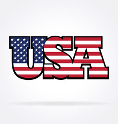 Usa flag in text american letters Royalty Free Vector Image