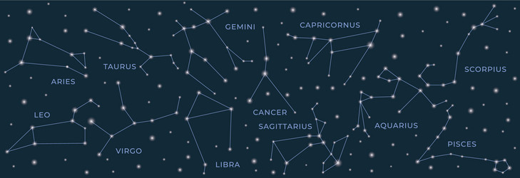 Set of zodiac constellations Royalty Free Vector Image