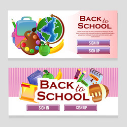 Colorful web banner school theme with school Vector Image