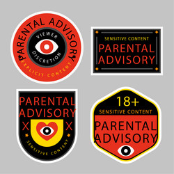 Flat design parental advisory label Royalty Free Vector