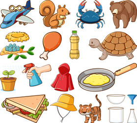 Large set different objects Royalty Free Vector Image