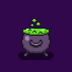 Pixel art magic cauldron halloween design Vector Image