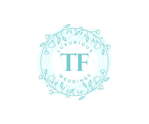Tf initials letter wedding monogram logos Vector Image