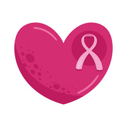 Pink ribbon with heart shape Royalty Free Vector Image