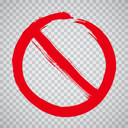 No sign isolated red symbol circle warning Vector Image