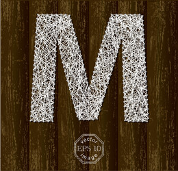 Wooden letter m Royalty Free Vector Image - VectorStock