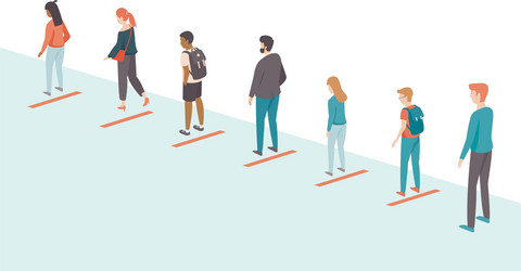 People in queue for coloring Royalty Free Vector Image