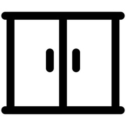 Stylish double door cabinet or cupboard Royalty Free Vector