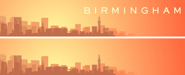 Birmingham skyline event banner Royalty Free Vector Image