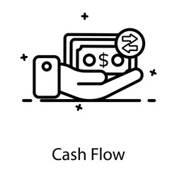 Cash outflow Royalty Free Vector Image - VectorStock