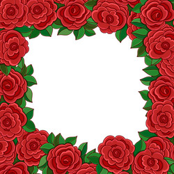 Set of floral decoration red roses green leaves Vector Image