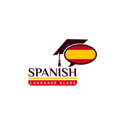 Learning spanish language class logo language Vector Image