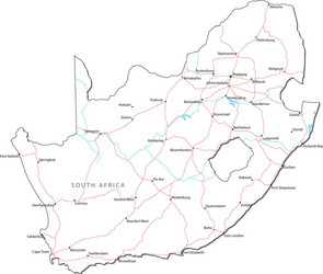 Road map southern africa Royalty Free Vector Image