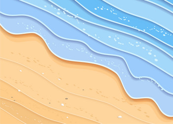 Sand and wave beach realistic background Vector Image