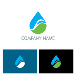 Bio leaf pure water logo Royalty Free Vector Image