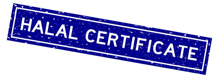 Grunge red halal certificate word square rubber Vector Image